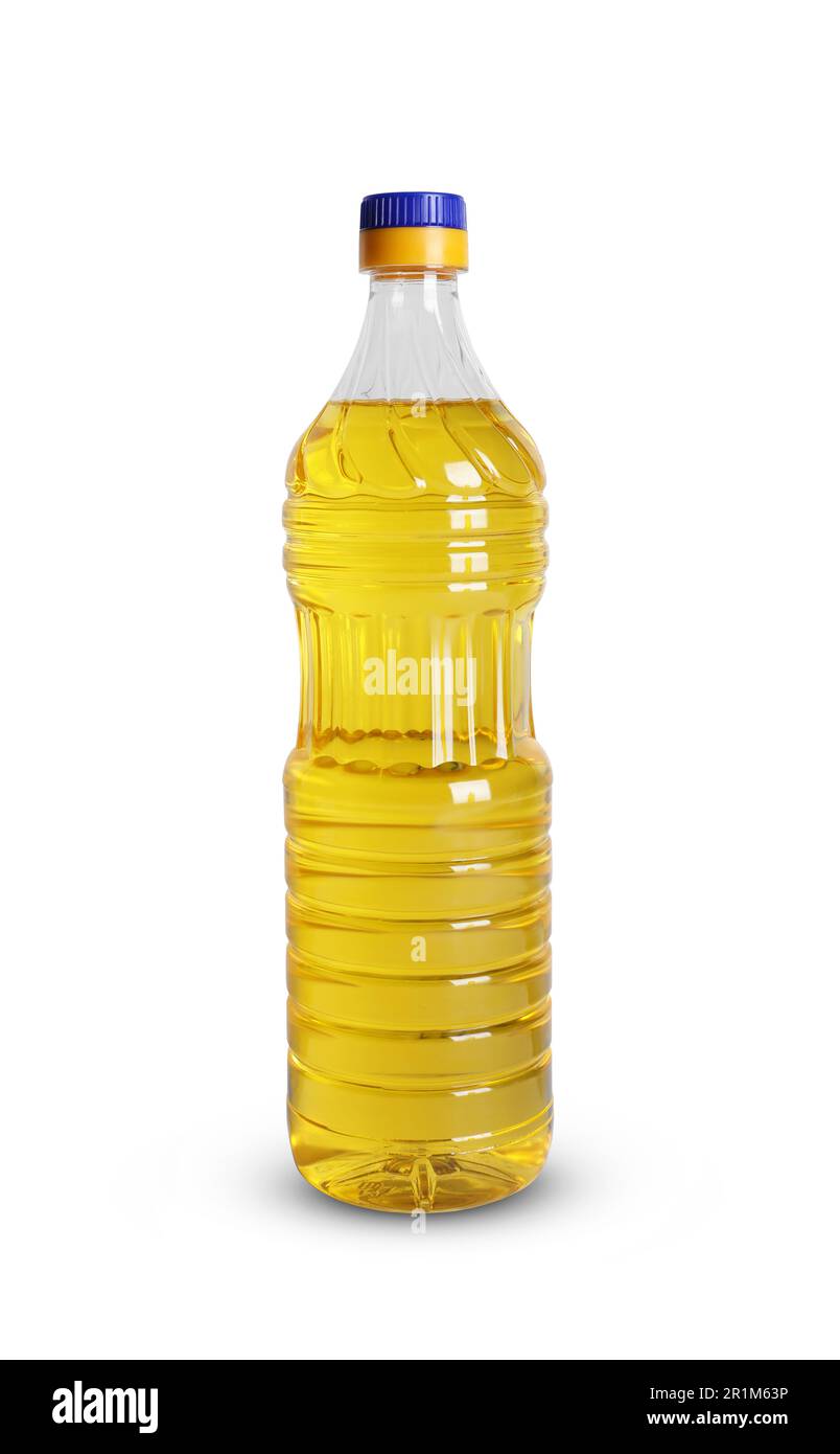 Bottle of cooking oil on white background Stock Photo - Alamy