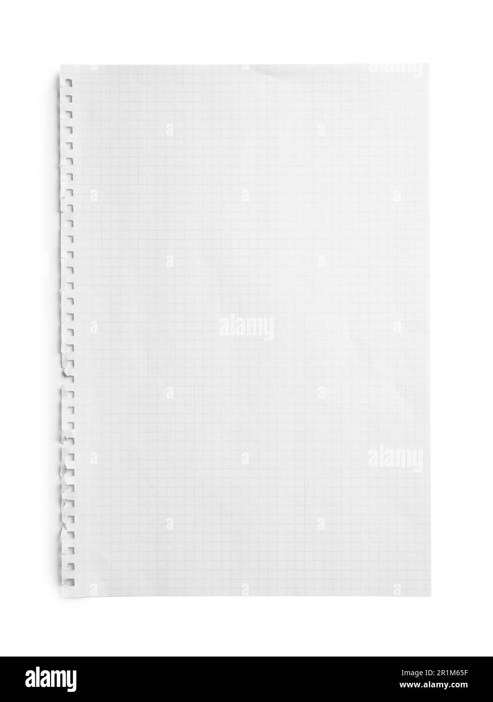 Checkered sheet of paper on white background, top view Stock Photo - Alamy
