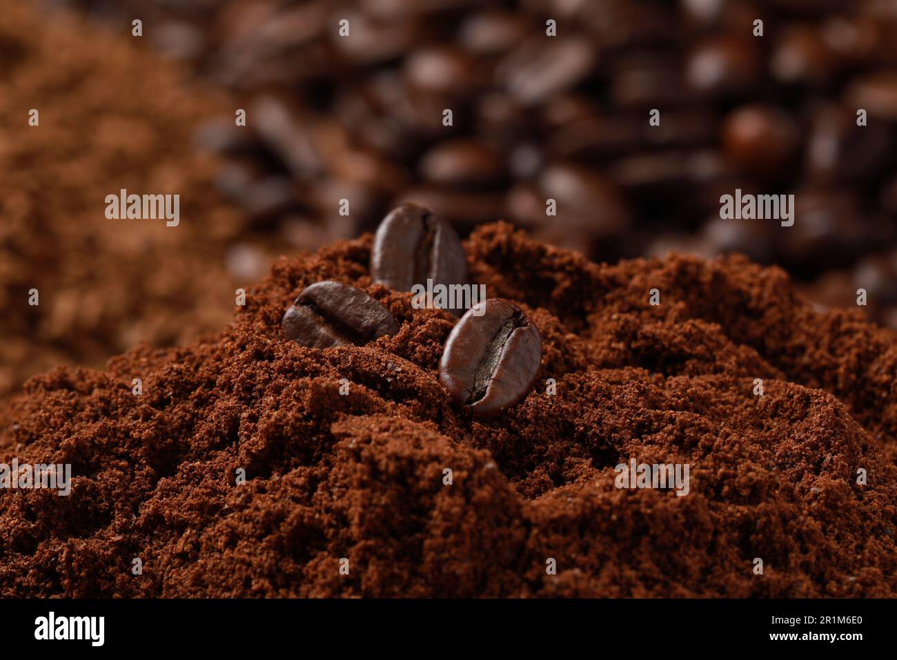 Different types of coffee as background, closeup Stock Photo - Alamy