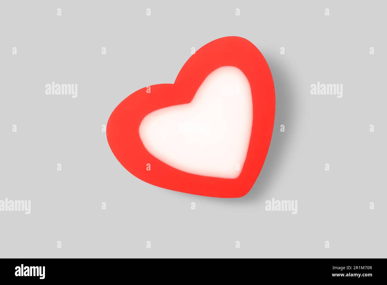 Close up view a heart symbol isolated on white background. added copy ...
