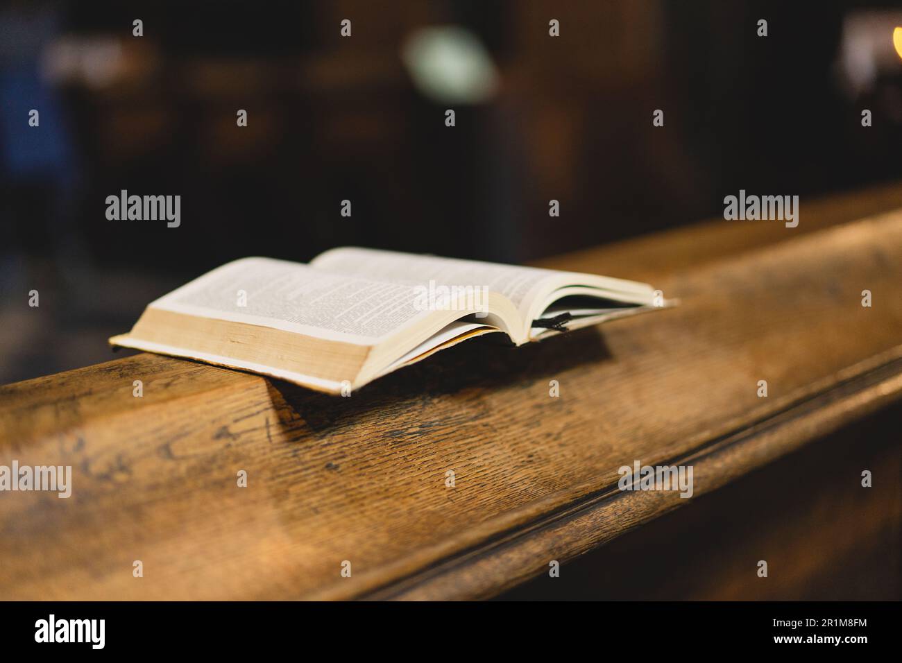 the Holy Bible in temple. Concept for faith, spirituality and religion ...