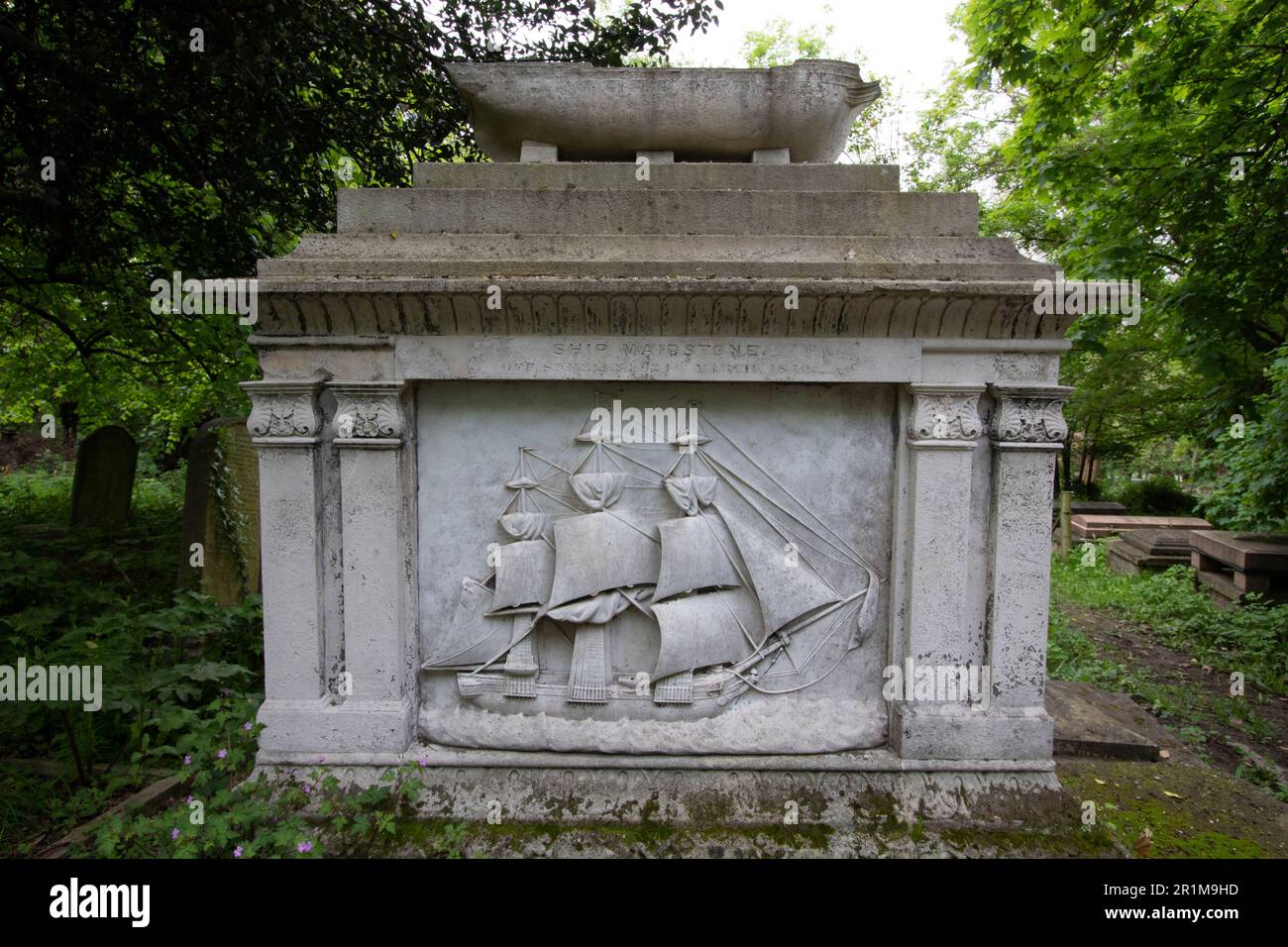 The John Wimble memorial on Ship Path, West Norwood Cemetery, one of ...