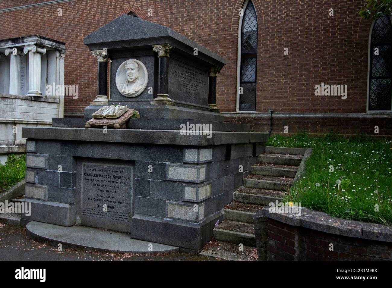 The grave of Revd. Charles Spurgeon, Baptist preacher,West Norwood Cemetery, one of London's ...