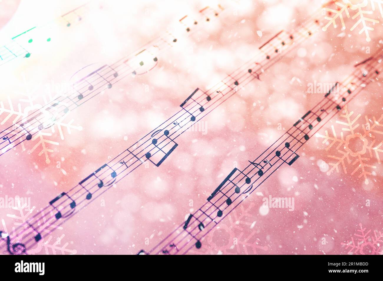 Sheet with music notes as background, closeup. Christmas songs Stock ...