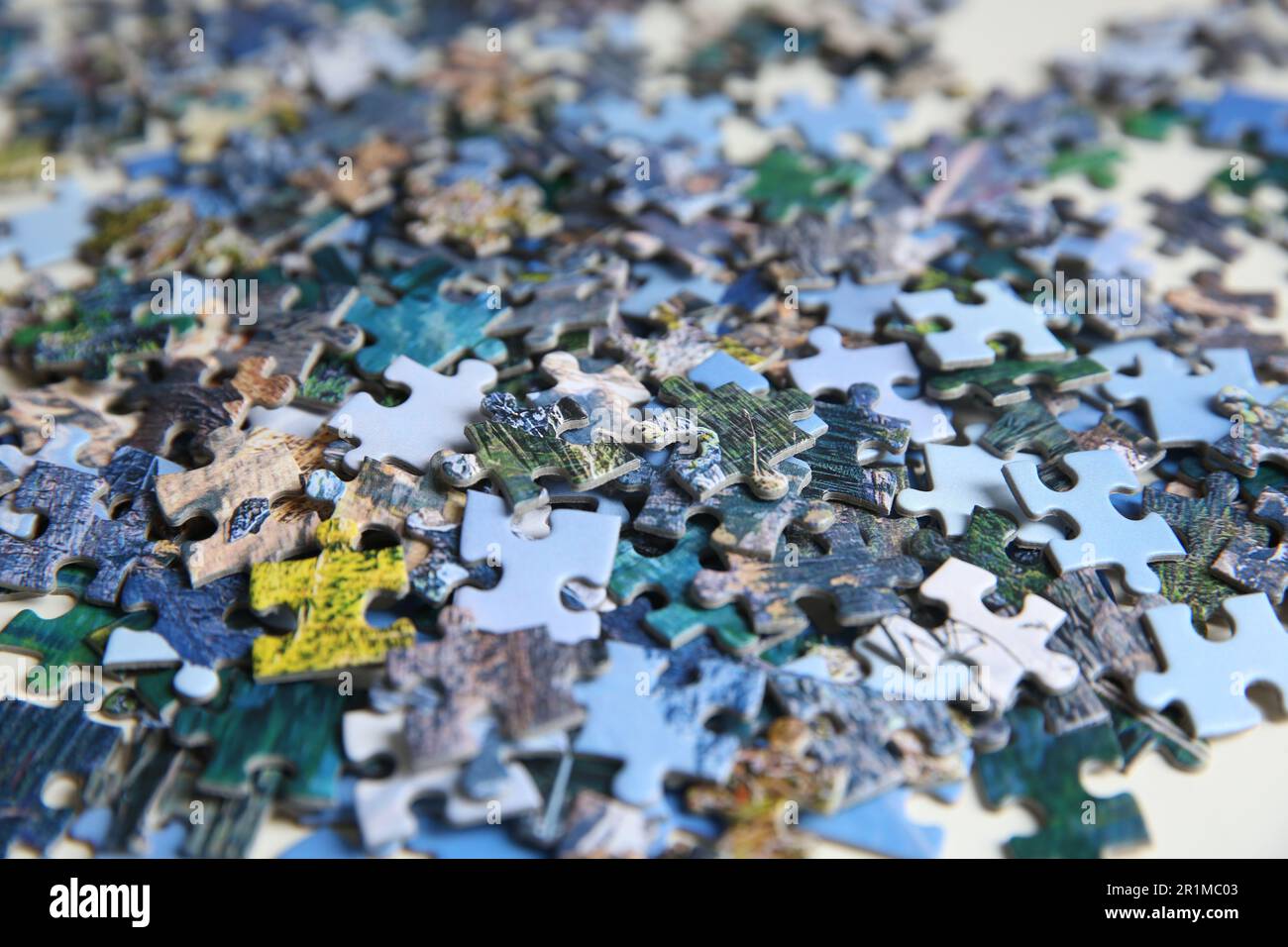 Closeup view jigsaw puzzle hi-res stock photography and images - Alamy