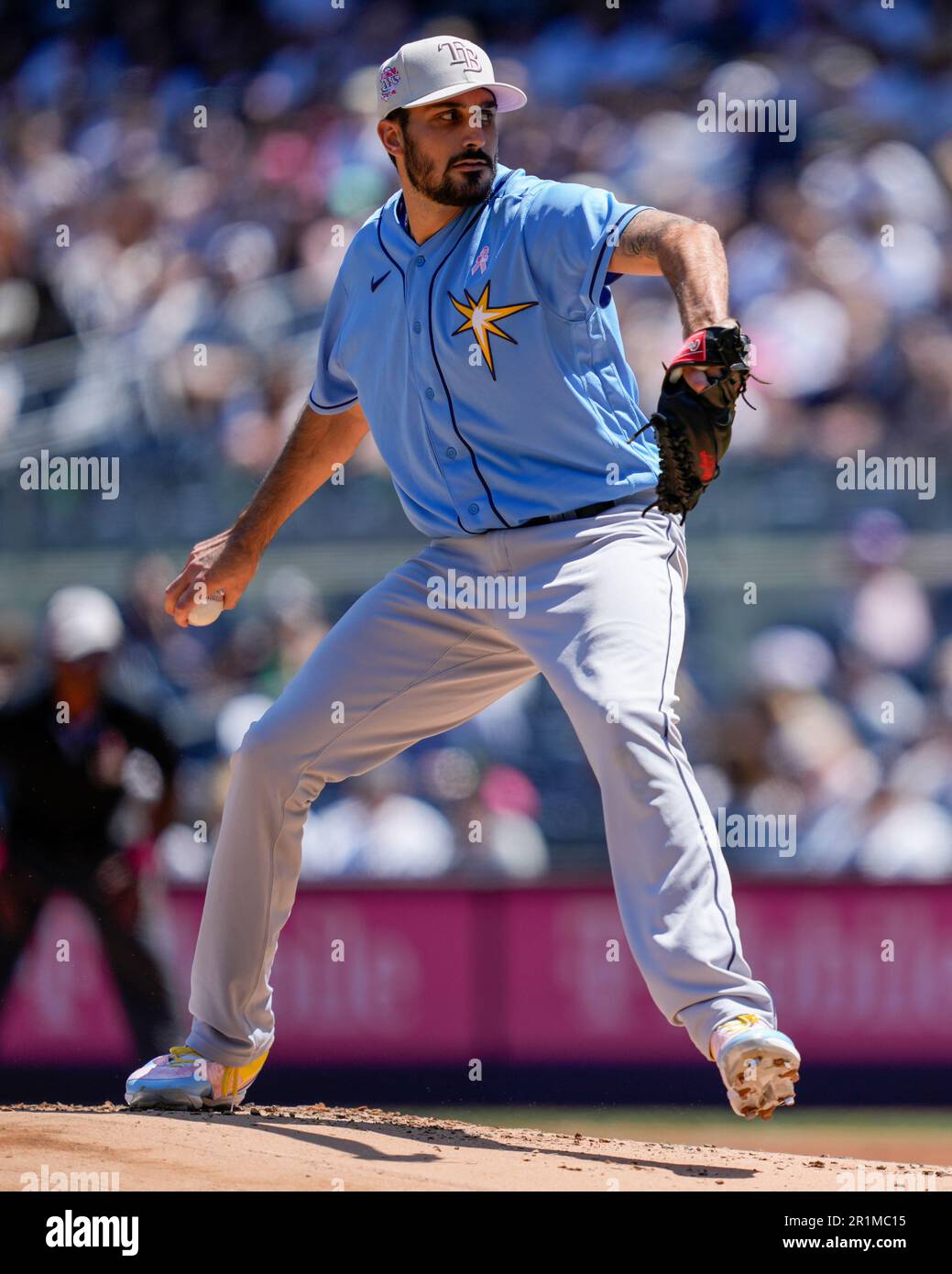 Tampa Bay Rays starting pitcher Zach Eflin (24) throws in the first ...