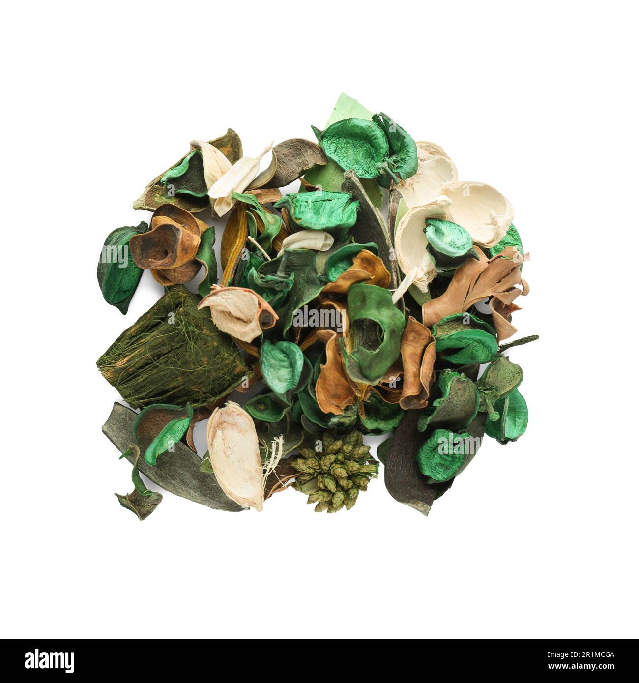 Pile of scented potpourri on white background, top view Stock Photo - Alamy