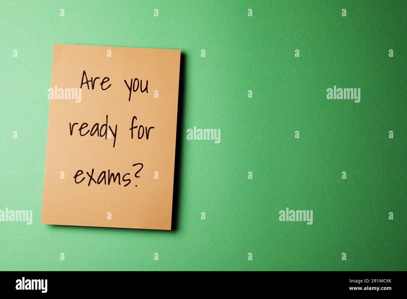 Paper with question Are you ready for exams on green background, top ...