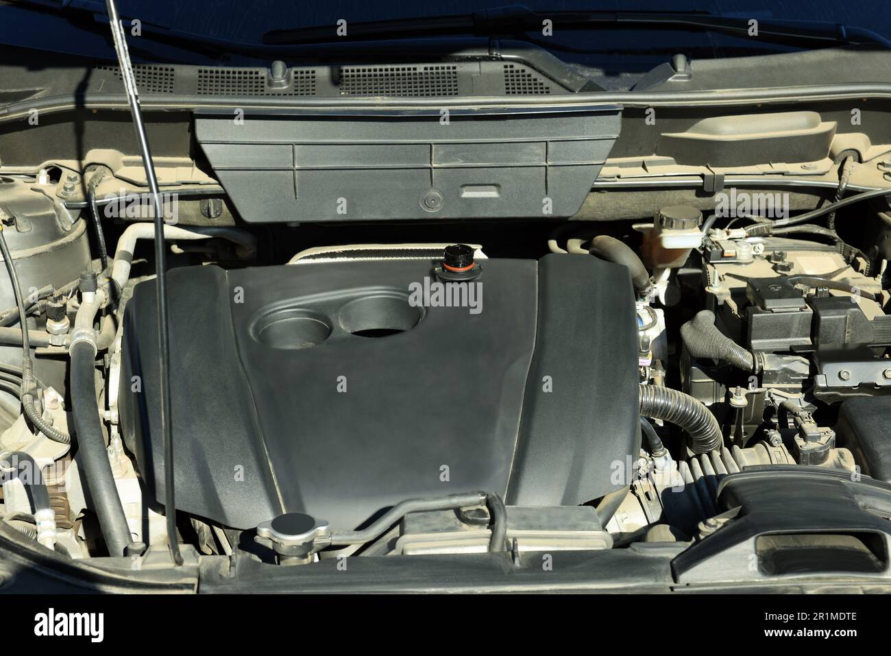 Closeup view of car engine in modern auto Stock Photo - Alamy