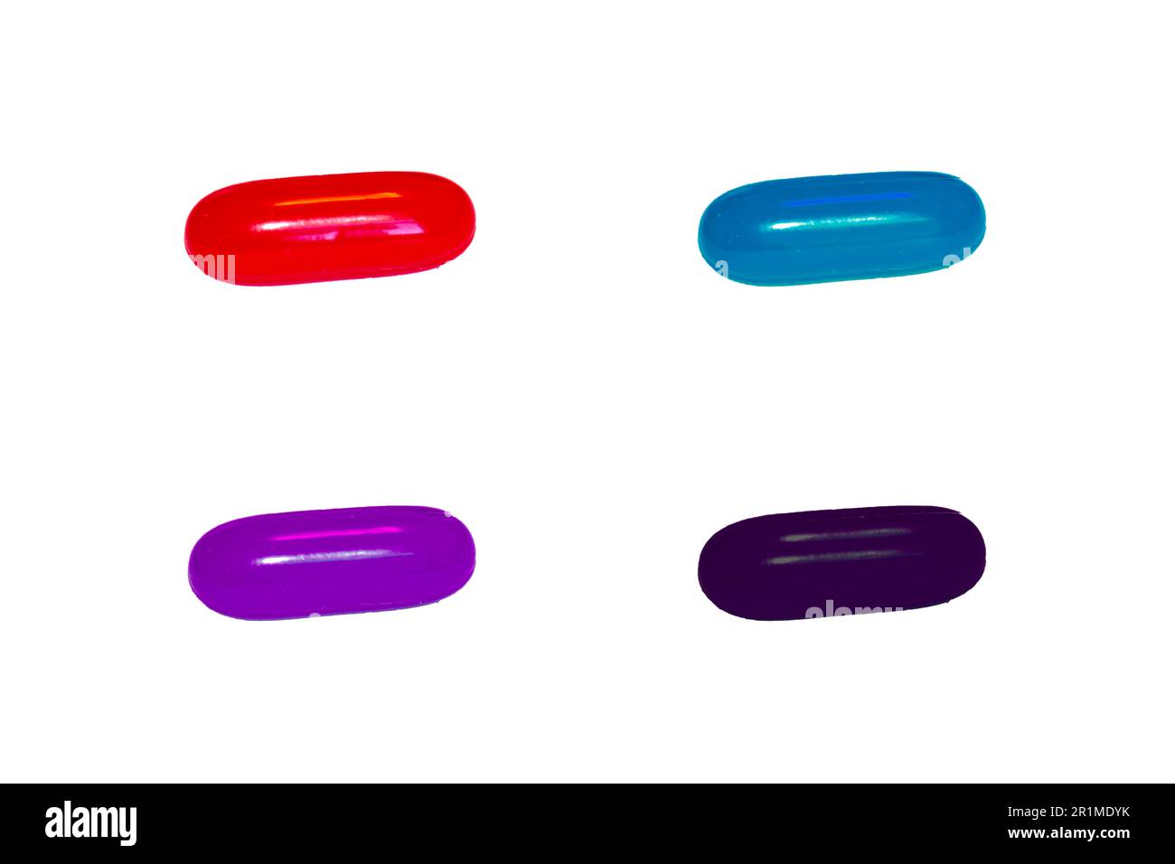 Matrix pills, red, blue, purple and black isolated on white background ...