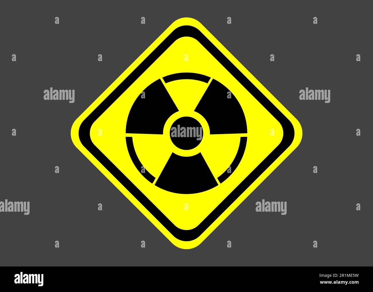 Radioactive sign on grey background. Hazard symbol Stock Photo - Alamy