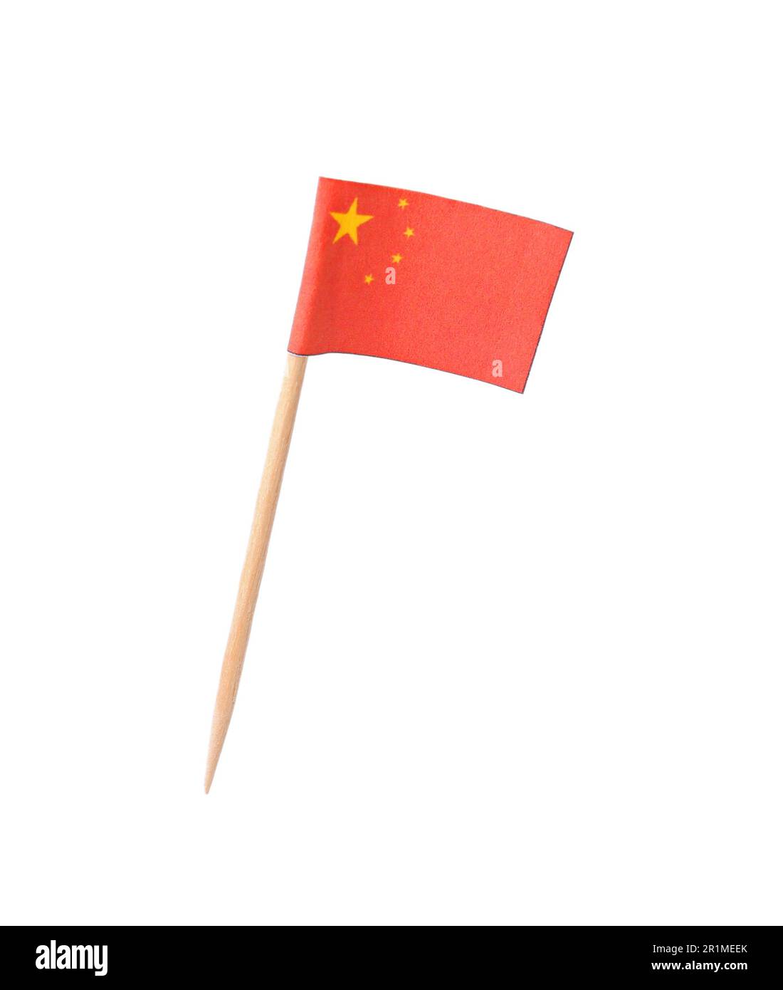 Small paper flag of China isolated on white Stock Photo - Alamy