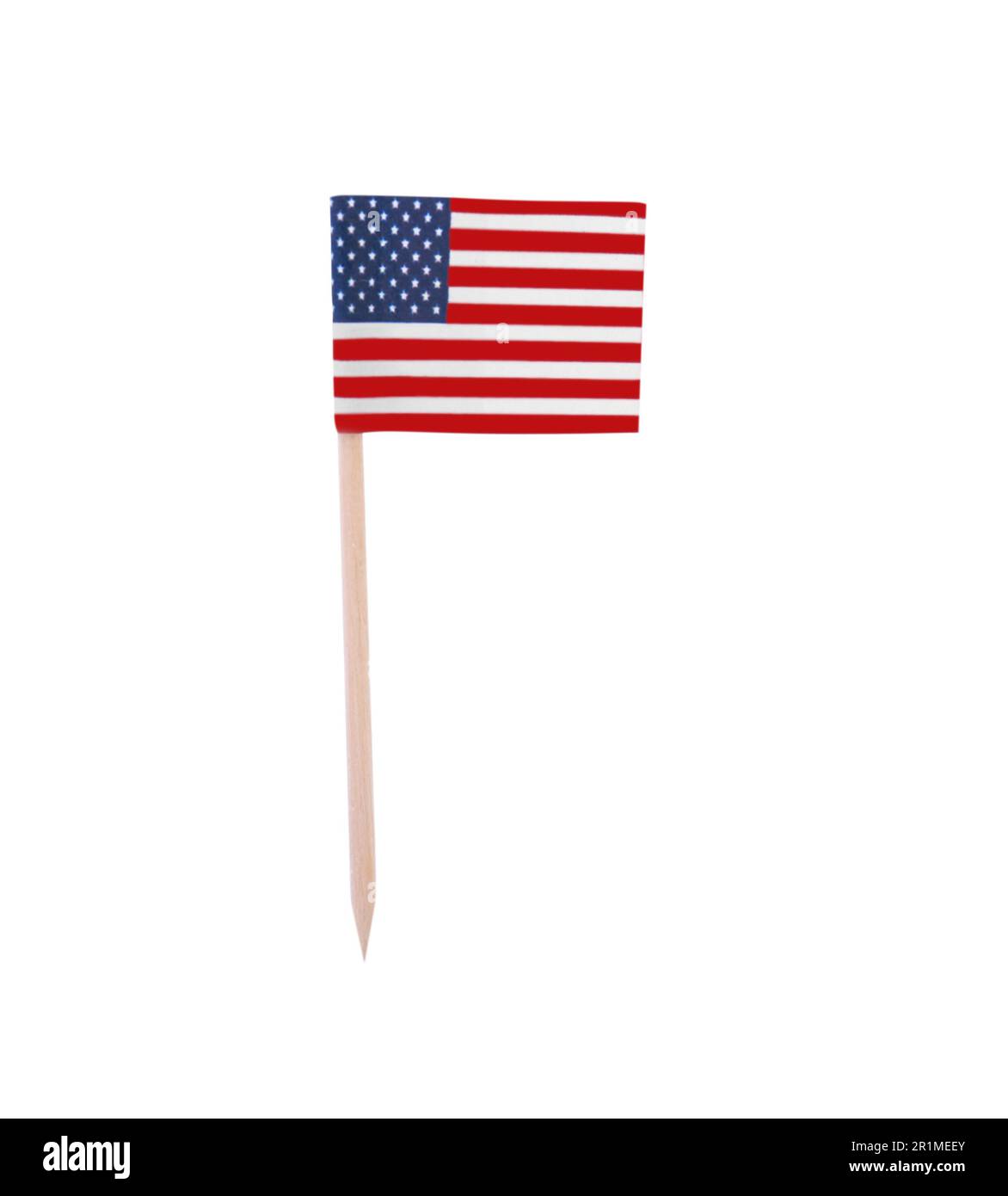 Small paper flag of USA isolated on white Stock Photo - Alamy