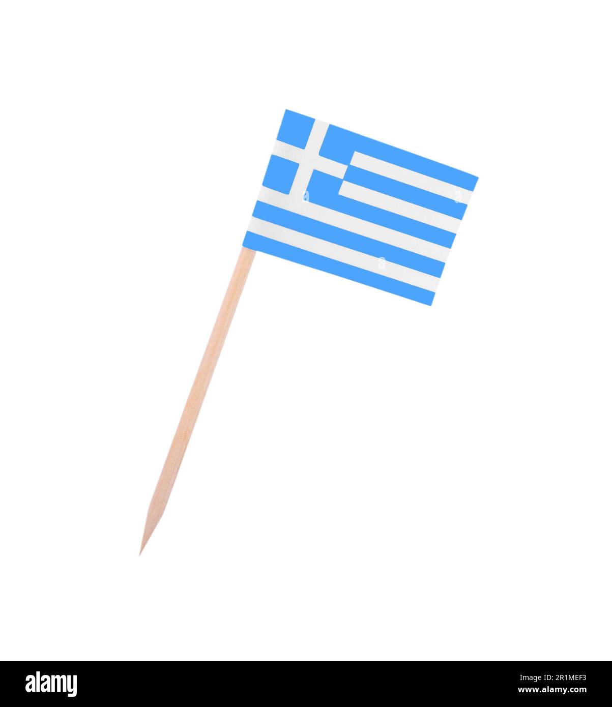 Small paper flag of Greece isolated on white Stock Photo - Alamy