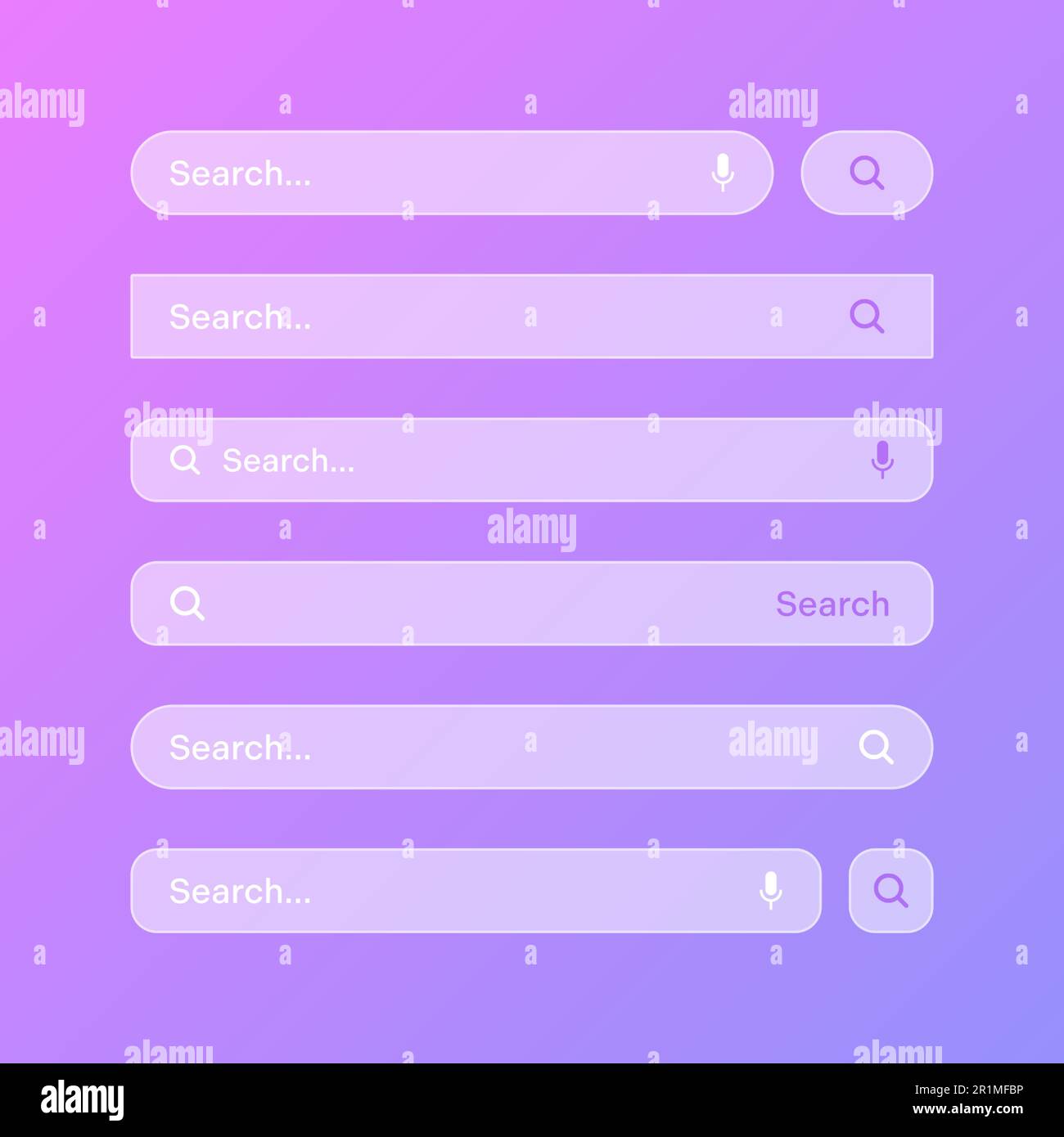 Various transparent search bar templates. Internet browser engine with ...