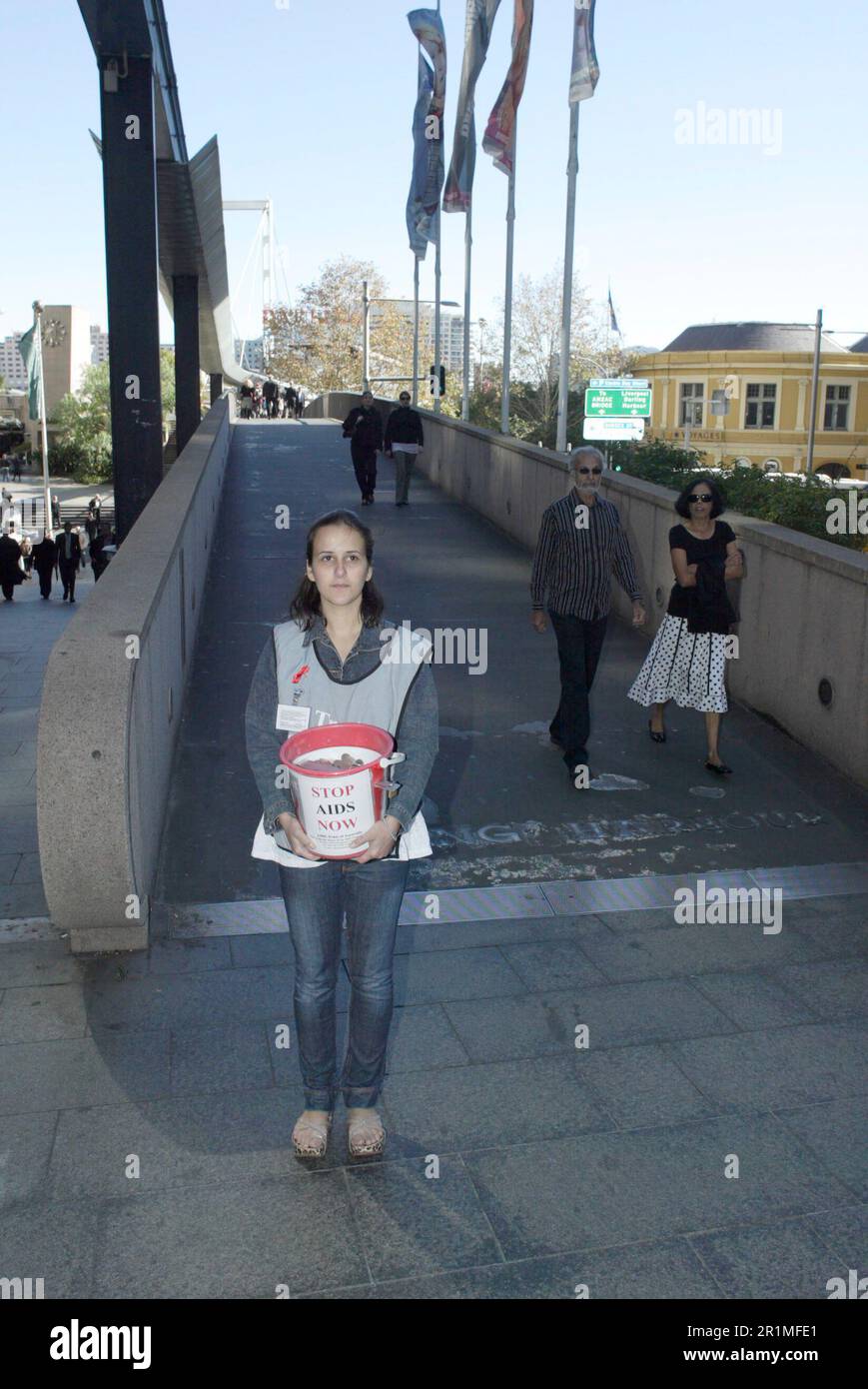 A collector seeks public donations for the Aids Trust of Australia on ...