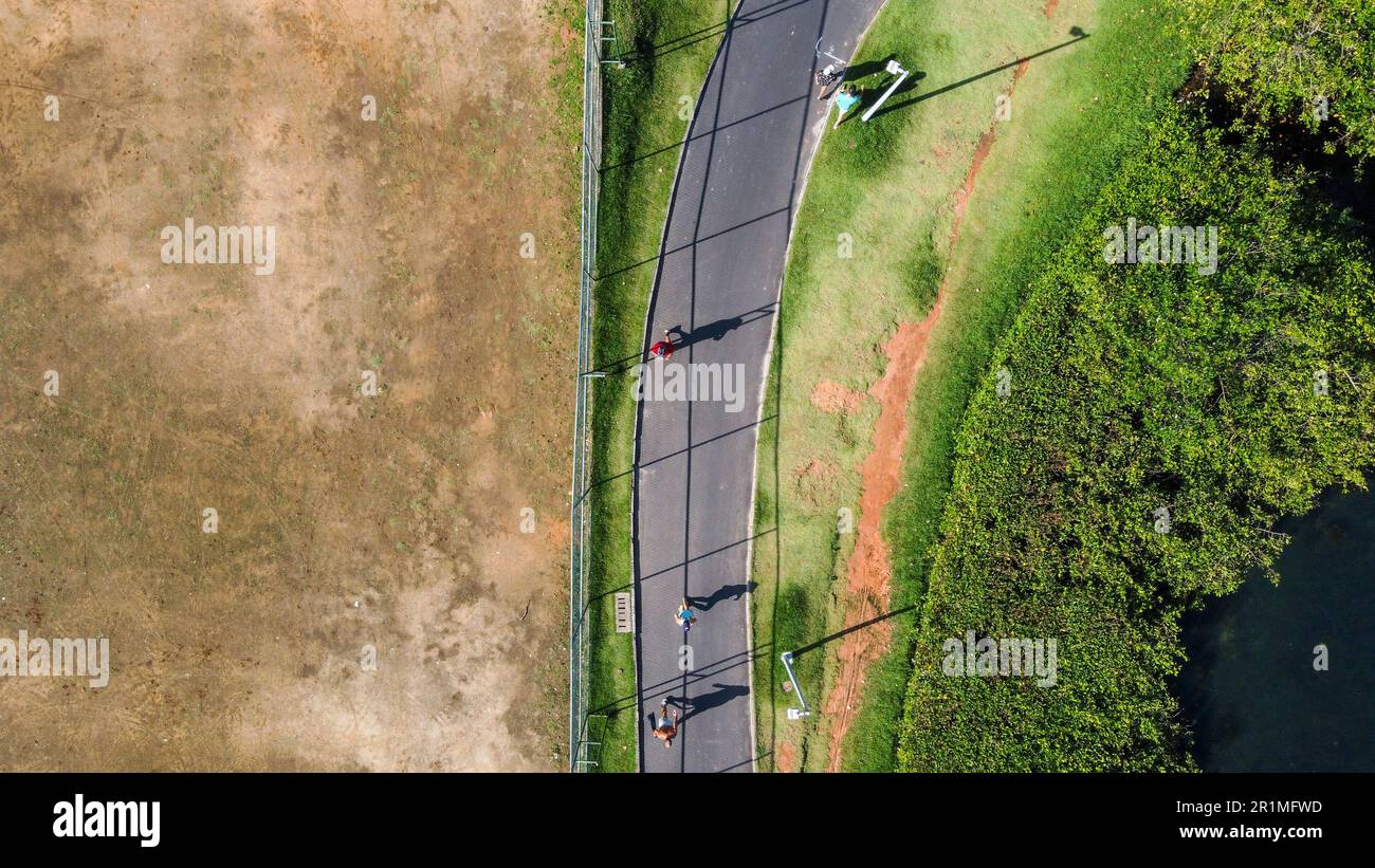 Aerial image of the rodrigo de freitas lagoon in Rio de Janeiro, Brazil ...