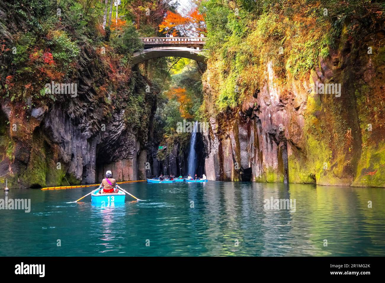 Miyazaki, Japan - Nov 24 2022: Takachiho Gorge is a narrow chasm cut ...