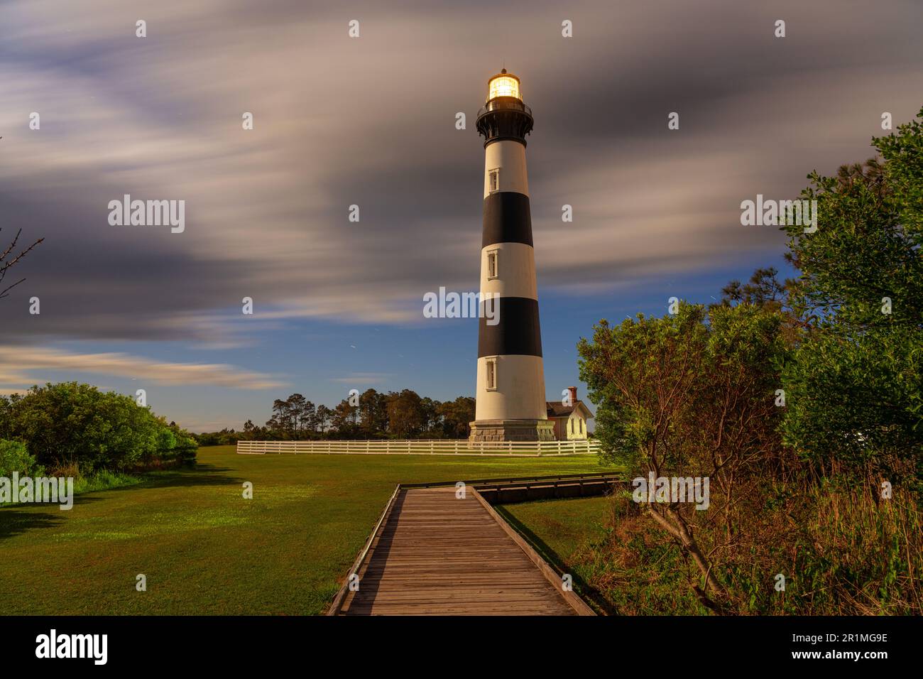 The Bodie Island Light Station in the Outer Banks of North Carolina ...