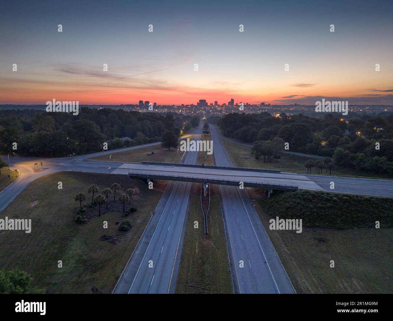 Highway into Columbia, South Carolina, USA at dawn Stock Photo - Alamy