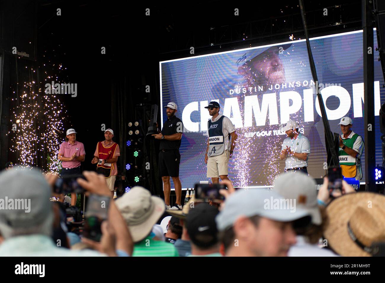 Individual Champion, Captain Dustin Johnson of 4Aces GC celebrates on ...