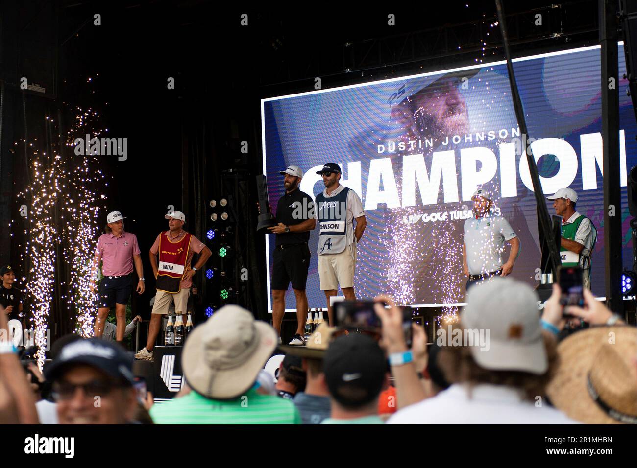 Individual Champion, Captain Dustin Johnson of 4Aces GC celebrates on ...