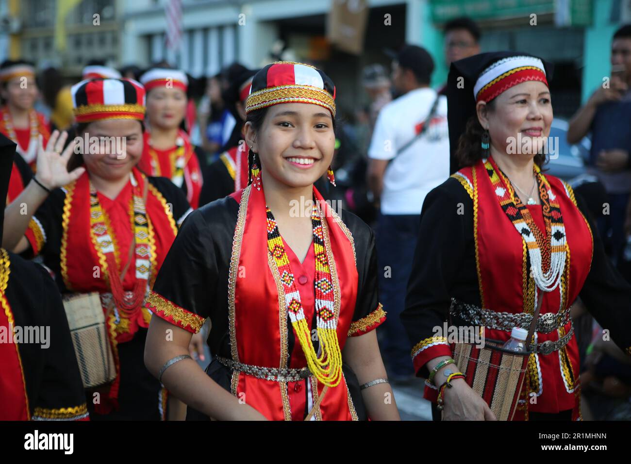 Bidayuh smiles at a Traditional Parade in Kuching, Sarawak, Malaysia ...