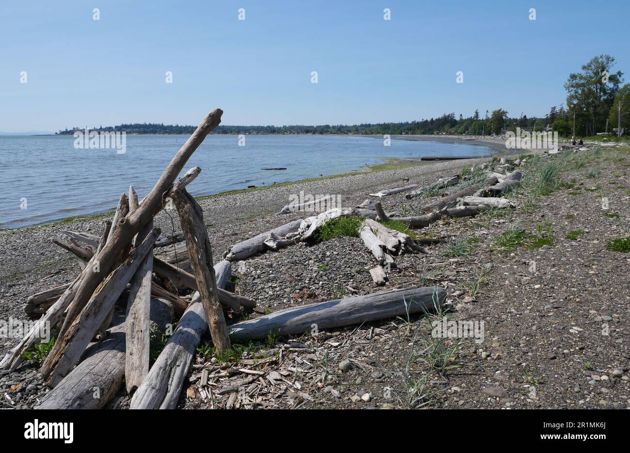 View of the Pacific Ocean as seen from Birch Bay in Washington State ...