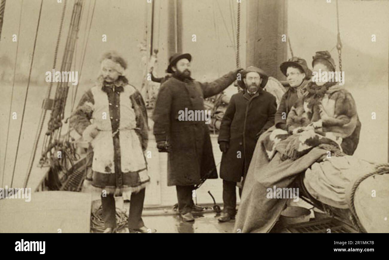 Sheldon Jackson, third from right, on USS Bear (1874 Stock Photo - Alamy