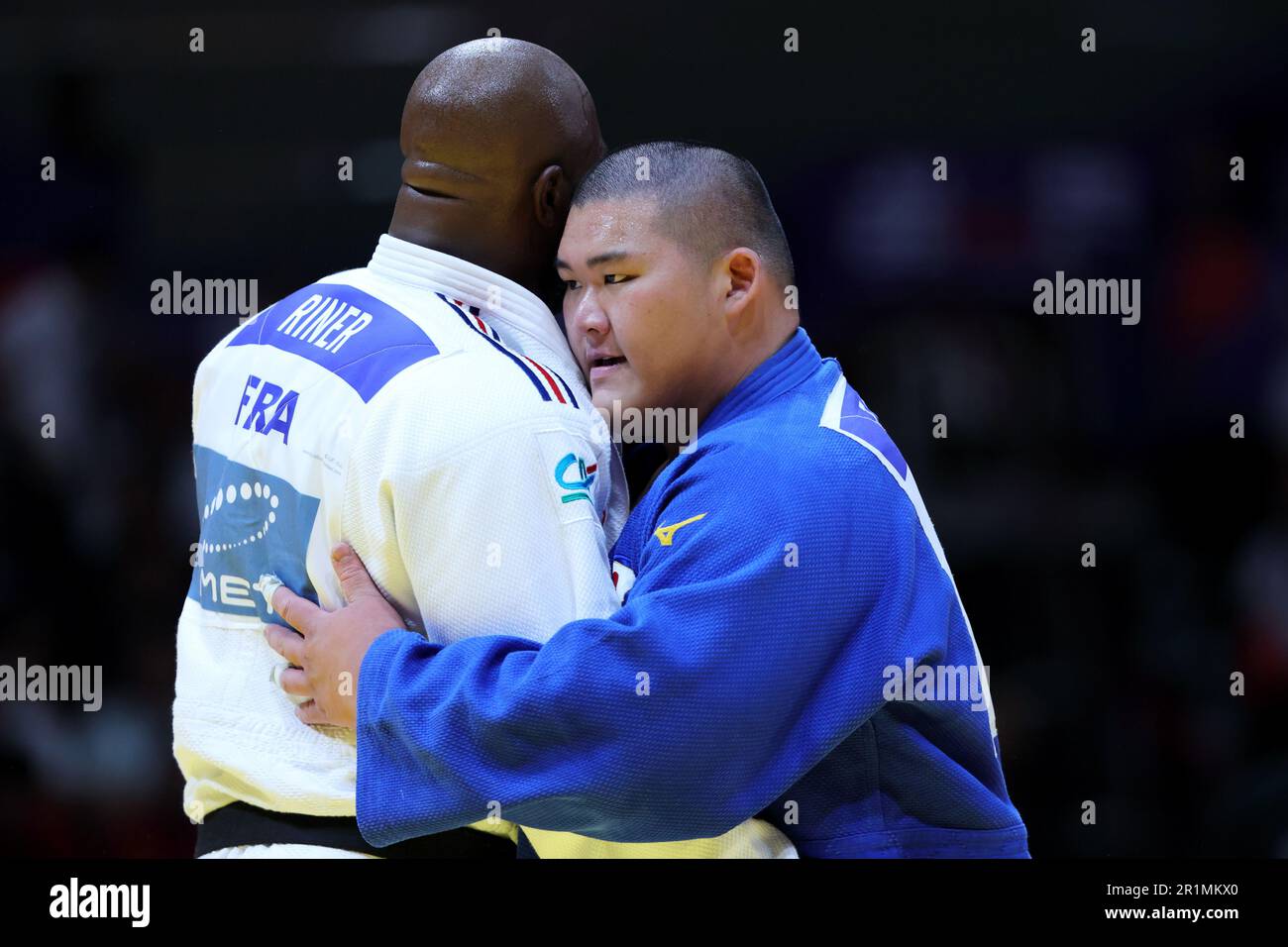 Ali Bin Hamad Al Attiyah Arena, Doha, Qatar. 13th May, 2023. (L-R) Teddy Riner (FRA), Tatsuru ...