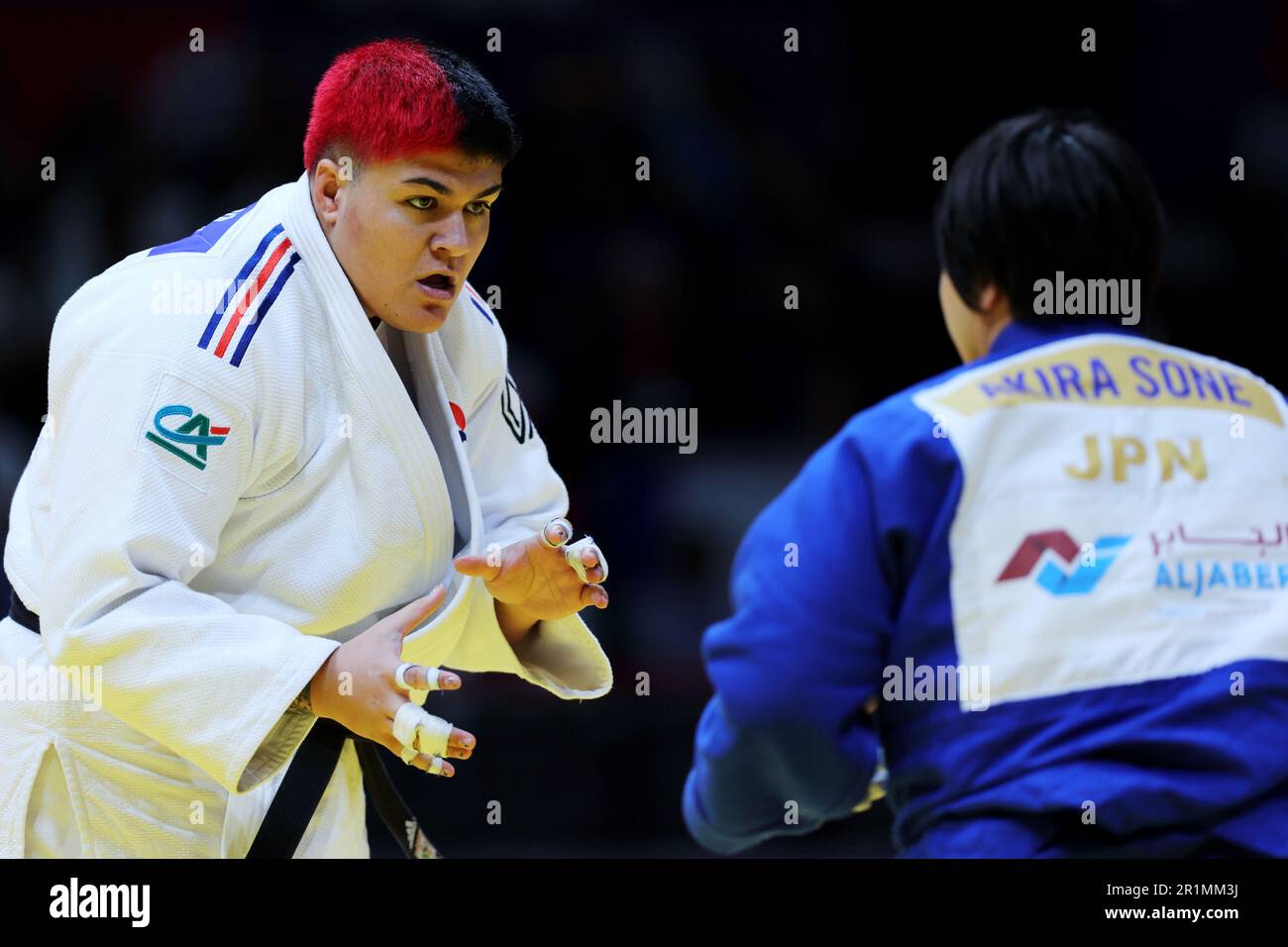 Ali Bin Hamad Al Attiyah Arena, Doha, Qatar. 13th May, 2023. (L-R) Akira Sone (JPN), Julia ...