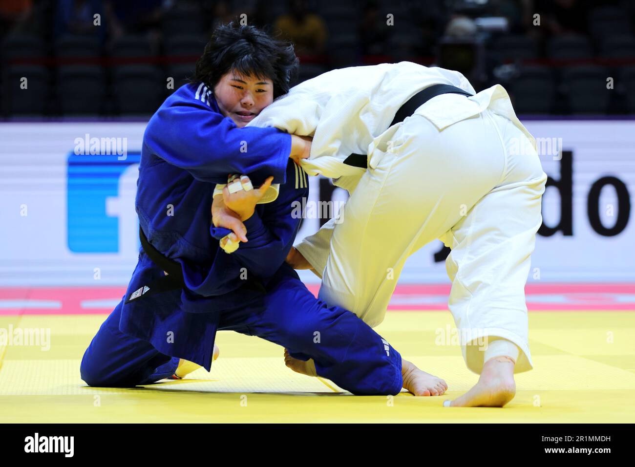 Ali Bin Hamad Al Attiyah Arena, Doha, Qatar. 13th May, 2023. (L-R) Hayun Kim (KOR), Akira Sone ...