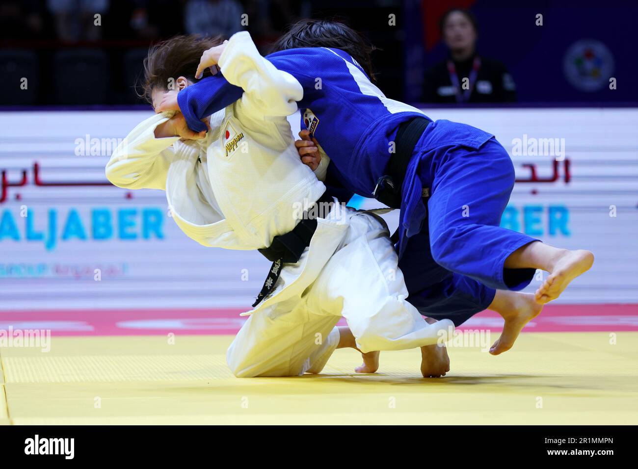Ali Bin Hamad Al Attiyah Arena, Doha, Qatar. 14th May, 2023. (Top-Bottom) Mimi Huh (KOR), Momo ...