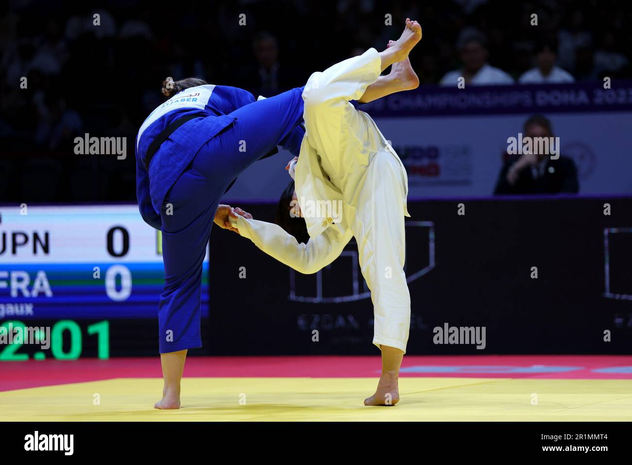 Ali Bin Hamad Al Attiyah Arena, Doha, Qatar. 14th May, 2023. (L-R) Margaux Pinot (FRA), Saki ...
