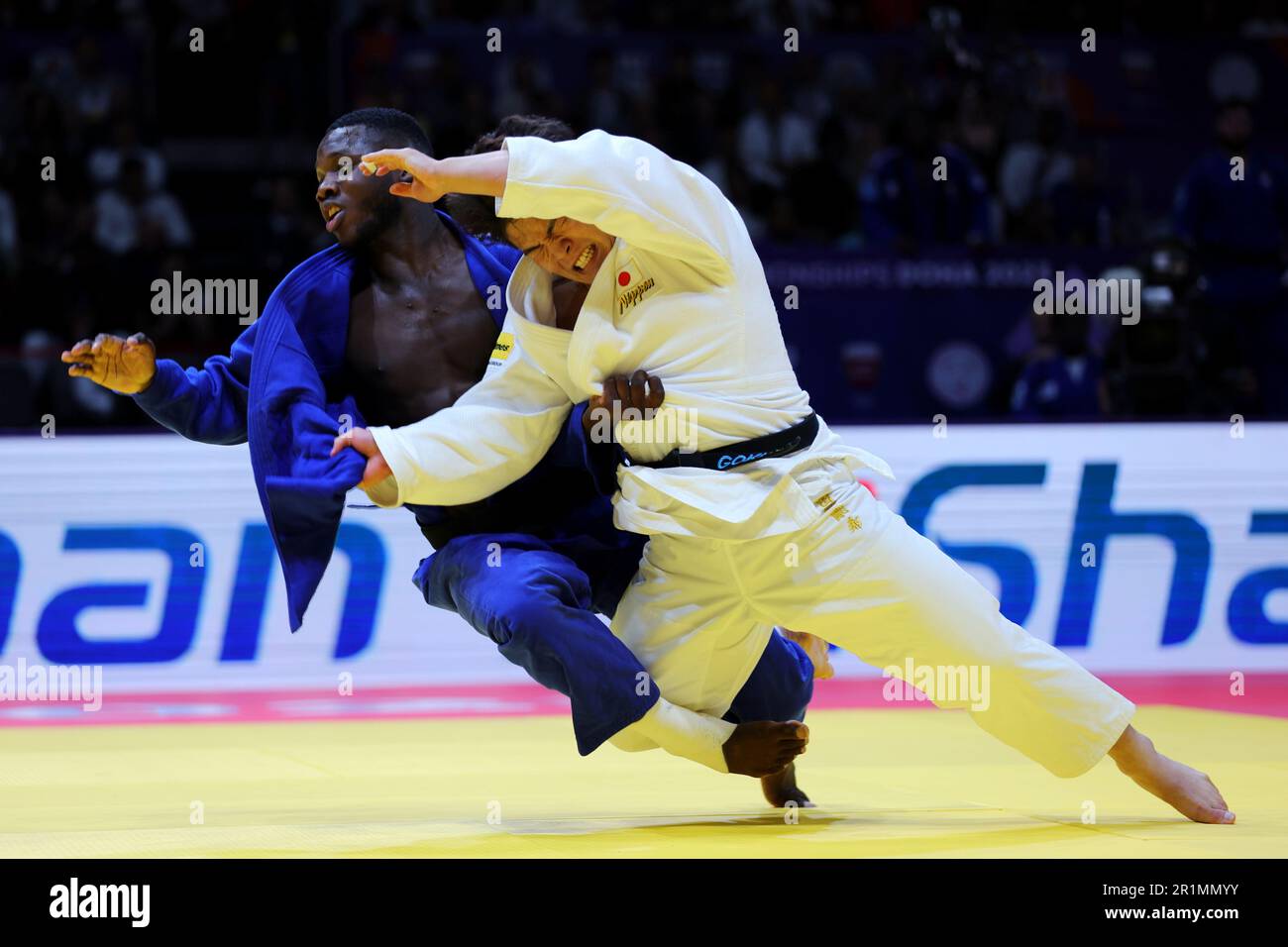 Ali Bin Hamad Al Attiyah Arena, Doha, Qatar. 14th May, 2023. (L-R) Maxime-Gael Ngayap Hambou ...