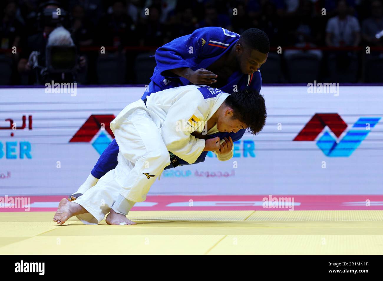 Ali Bin Hamad Al Attiyah Arena, Doha, Qatar. 14th May, 2023. (Top-Bottom) Maxime-Gael Ngayap ...