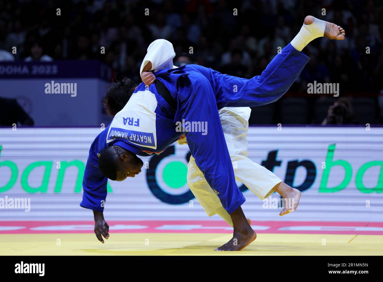 Ali Bin Hamad Al Attiyah Arena, Doha, Qatar. 14th May, 2023. (Top-Bottom) Maxime-Gael Ngayap ...