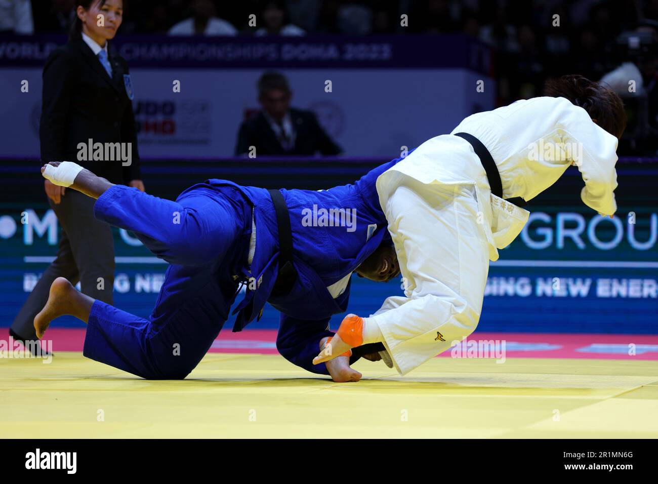 Ali Bin Hamad Al Attiyah Arena, Doha, Qatar. 14th May, 2023. (L-R) Coralie Hayme (FRA), Maya ...