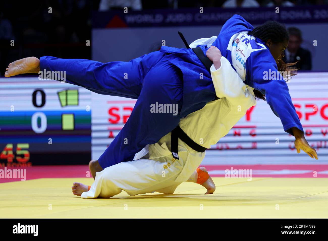 Ali Bin Hamad Al Attiyah Arena, Doha, Qatar. 14th May, 2023. (Top-Bottom) Coralie Hayme (FRA ...