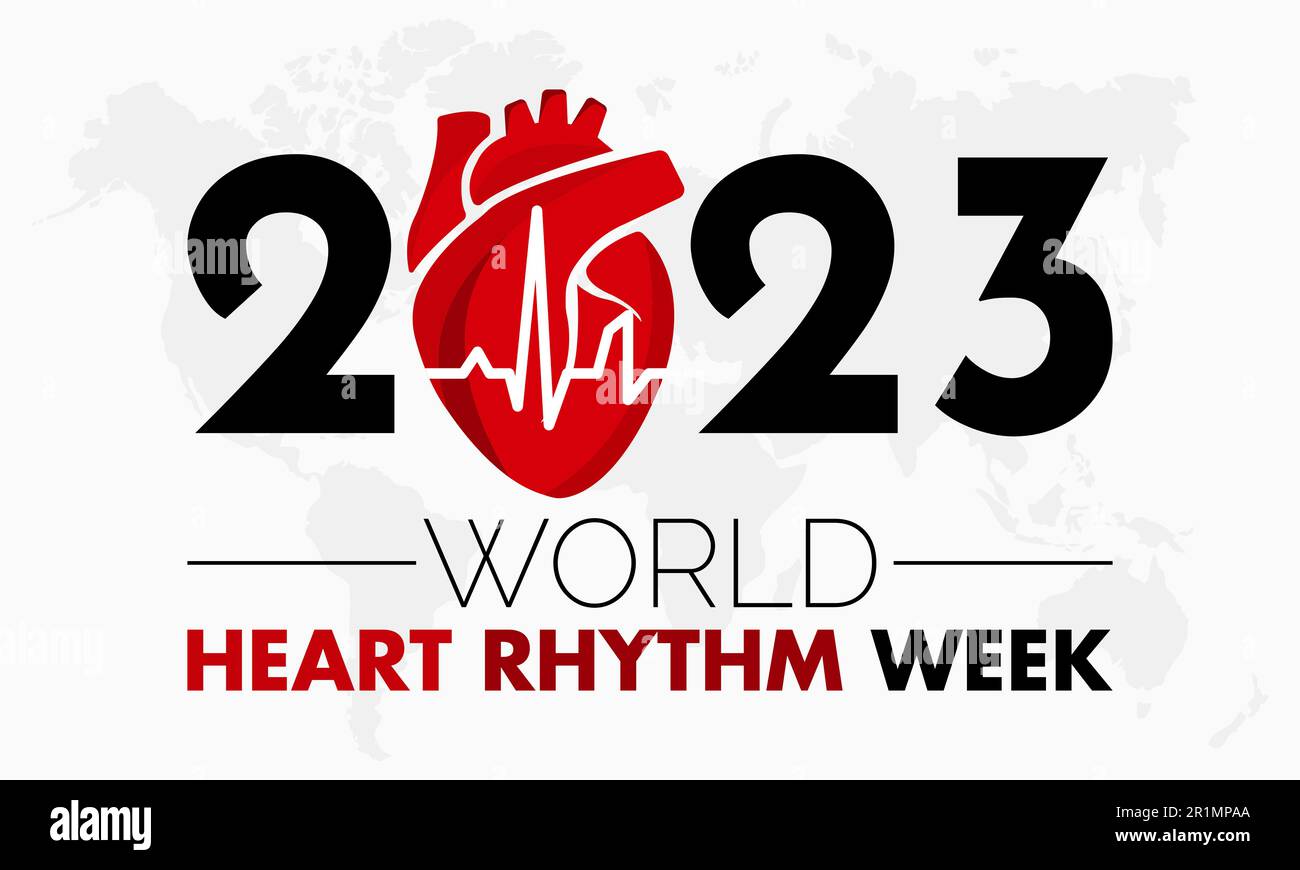 2023 Concept World Heart Rhythm Week vector illustration template ...