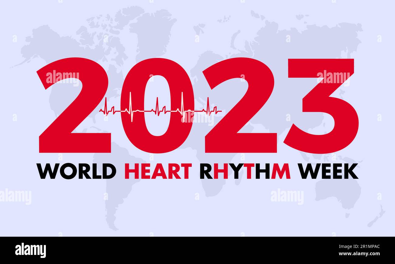 2023 Concept World Heart Rhythm Week vector illustration template ...