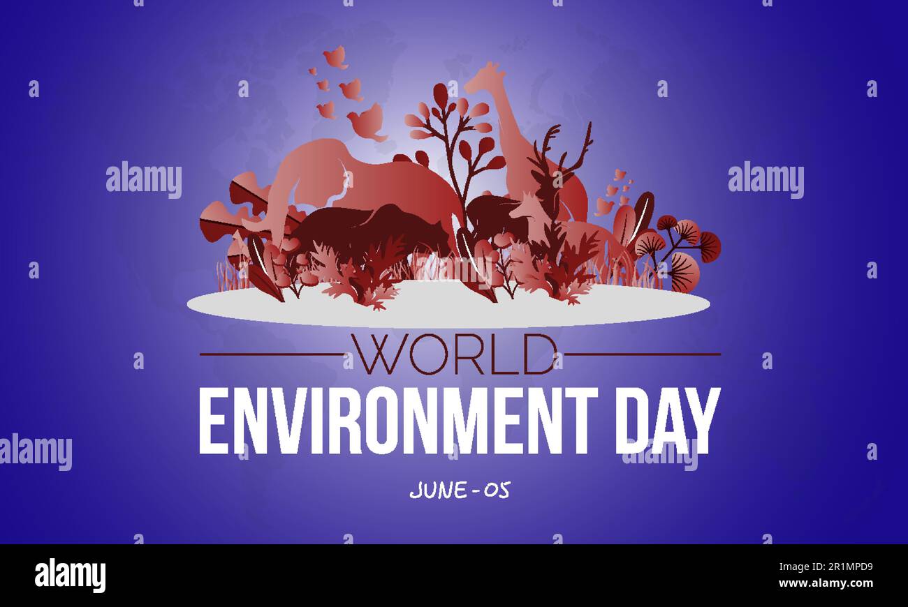 2023 Concept World Environment Day nature ecology protection vector ...