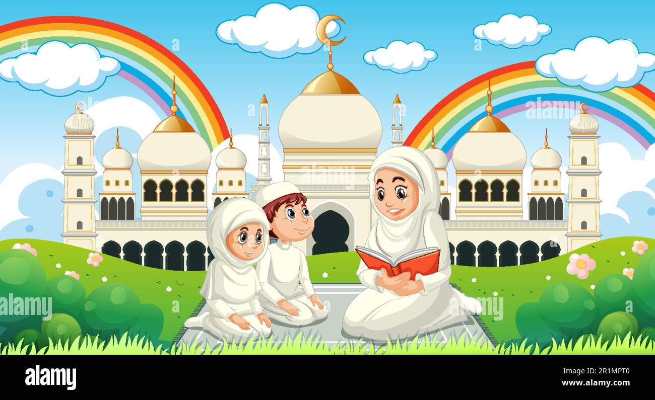 Muslim Family Cartoon Characters illustration Stock Vector Image & Art ...