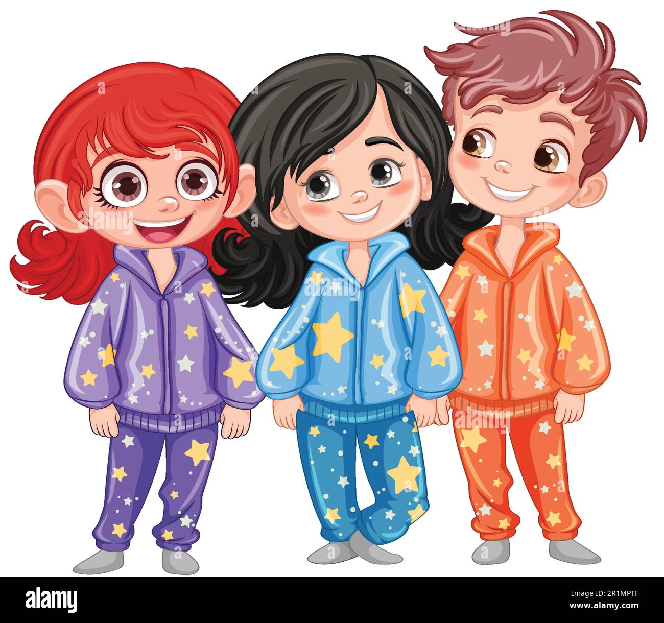Cute cartoon character in pajamas illustration Stock Vector Image & Art ...