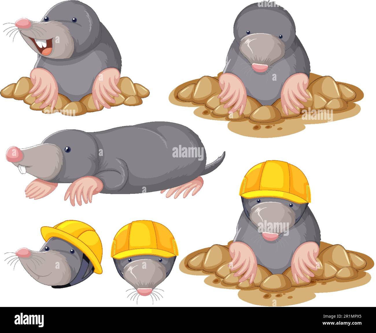 Set of moles cartoon character illustration Stock Vector Image & Art - Alamy