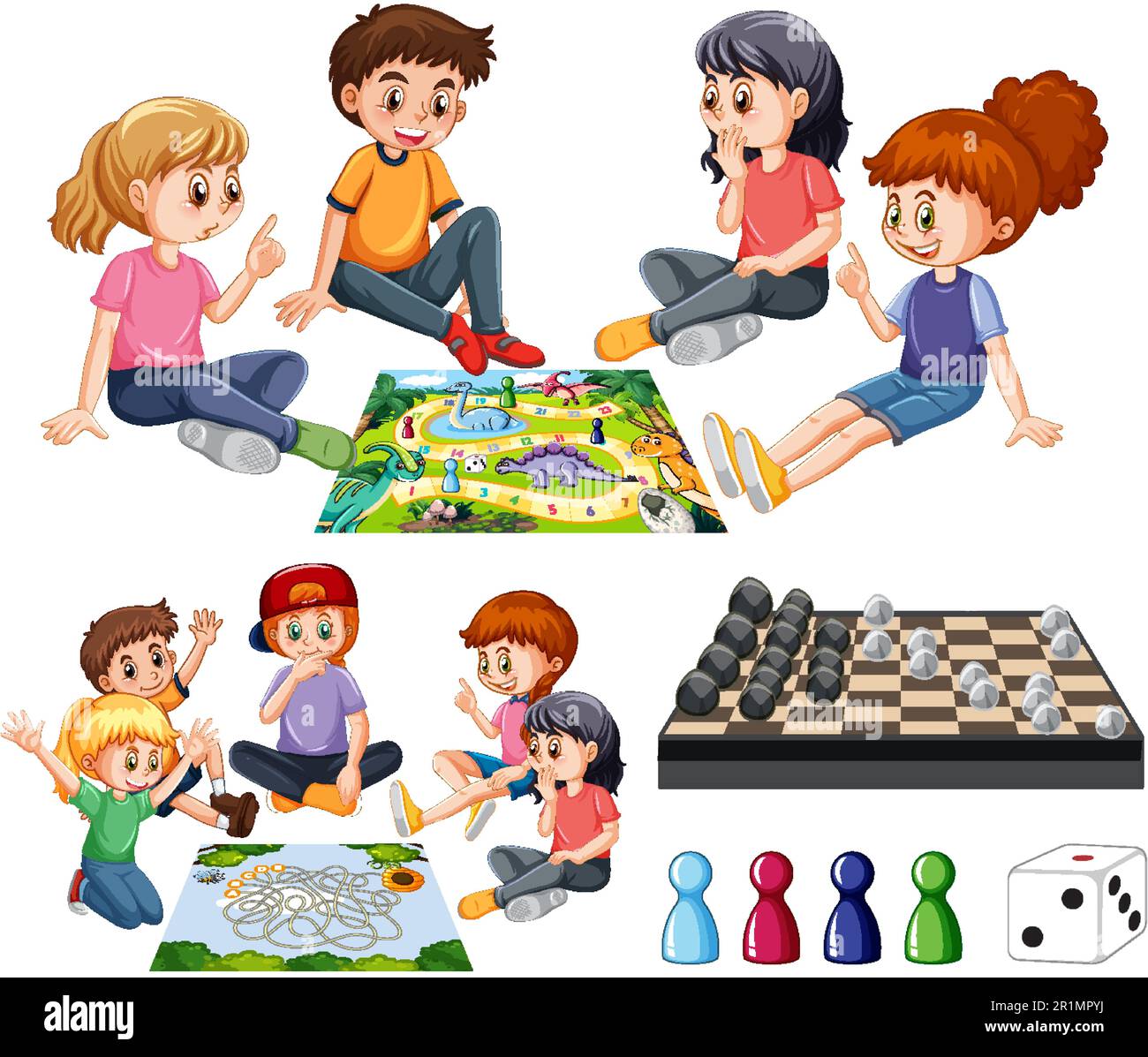 Set of children and board game illustration Stock Vector Image & Art ...