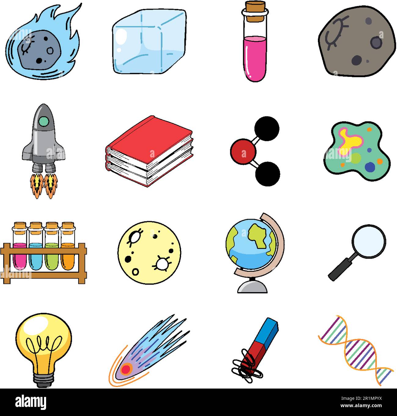 Colorful Science Icons Vector Set Illustration Stock Vector Image And Art Alamy