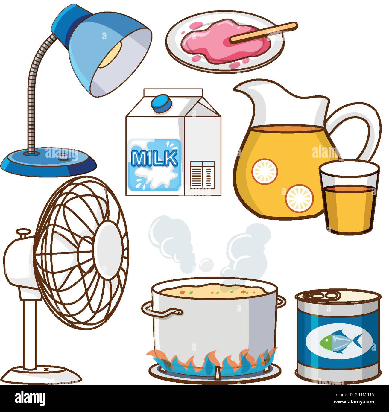 Set of element in simple style cartoon illustration Stock Vector Image ...