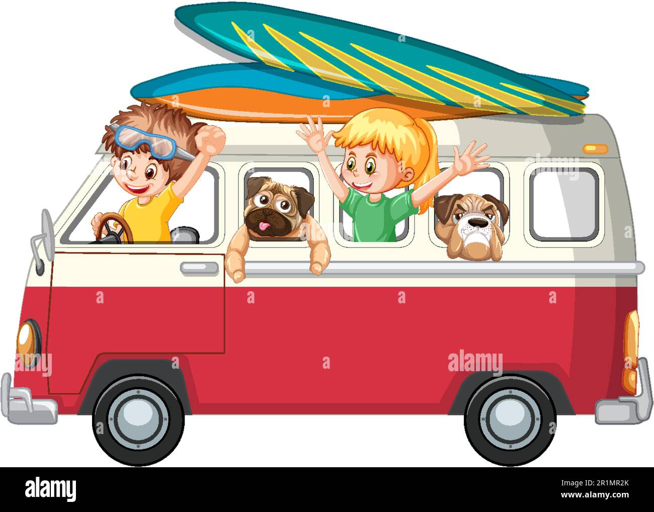 Summer Road Trip with Animals illustration Stock Vector Image & Art - Alamy