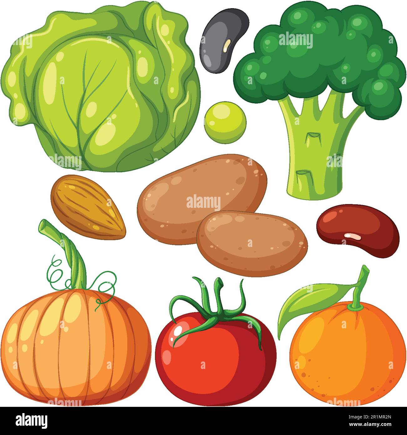 Set of mix fruit and vegetable illustration Stock Vector Image & Art ...